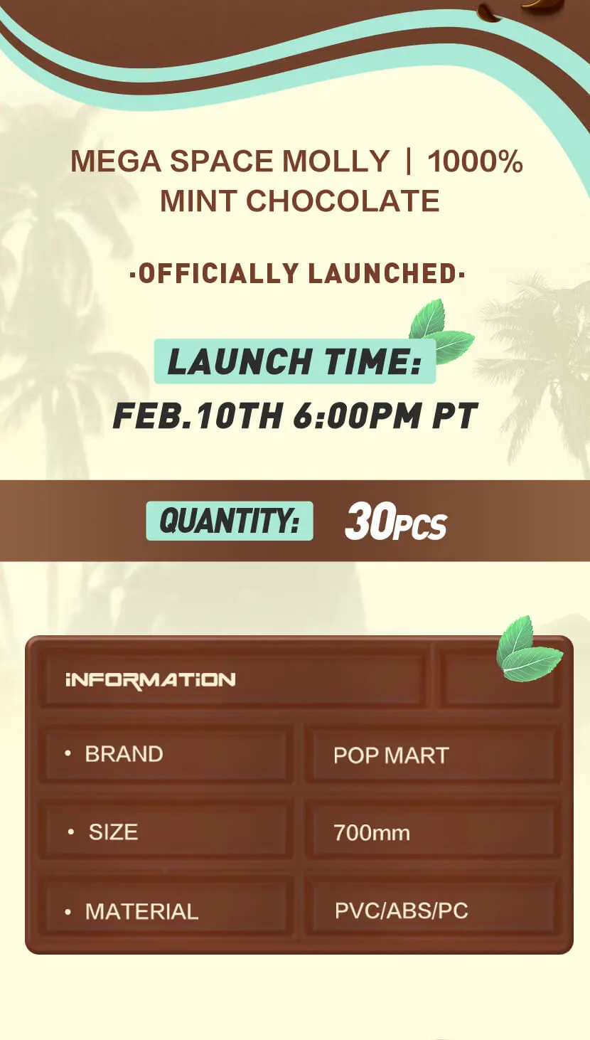 MEGA SPACE MOLLY 1000% MINT CHOCOLATE - POP MART (Brazil)