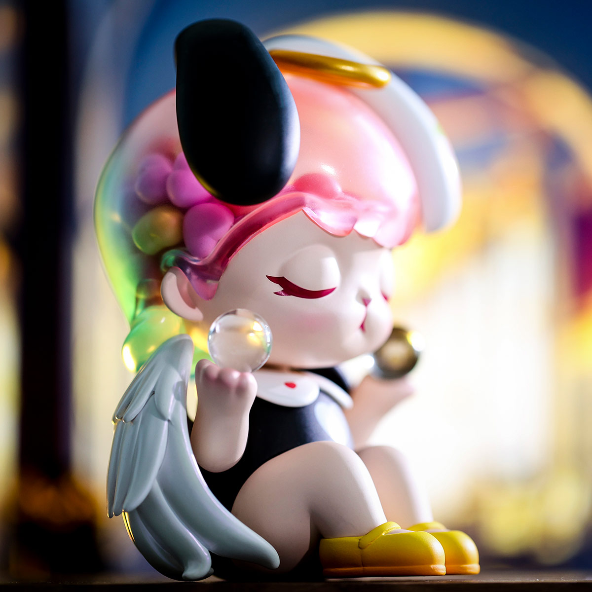 BUNNY Black&White Angel Figurine - POP MART (Thailand)