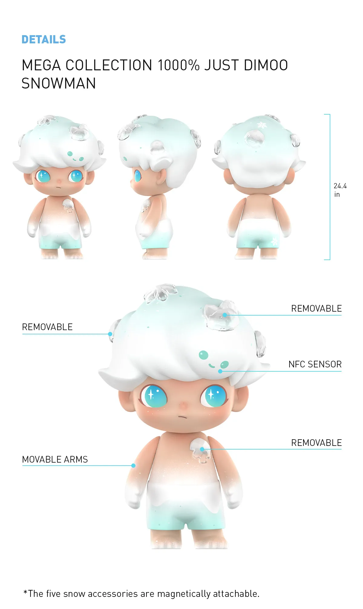 MEGA COLLECTION 1000% JUST DIMOO Snowman - POP MART (South Korea)