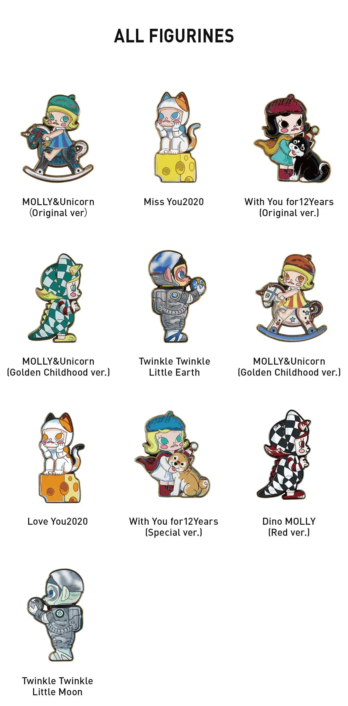 MOLLY Anniversary Statues Classical Retro Series-Badge Blind Box - POP ...