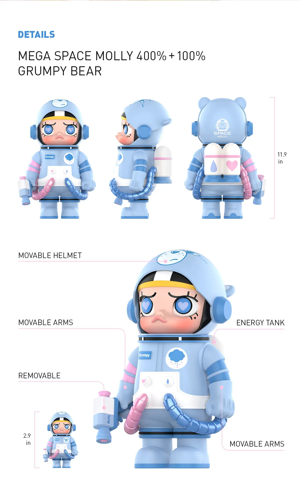 MEGA SPACE MOLLY 400%+100% Grumpy - POP MART (Singapore)