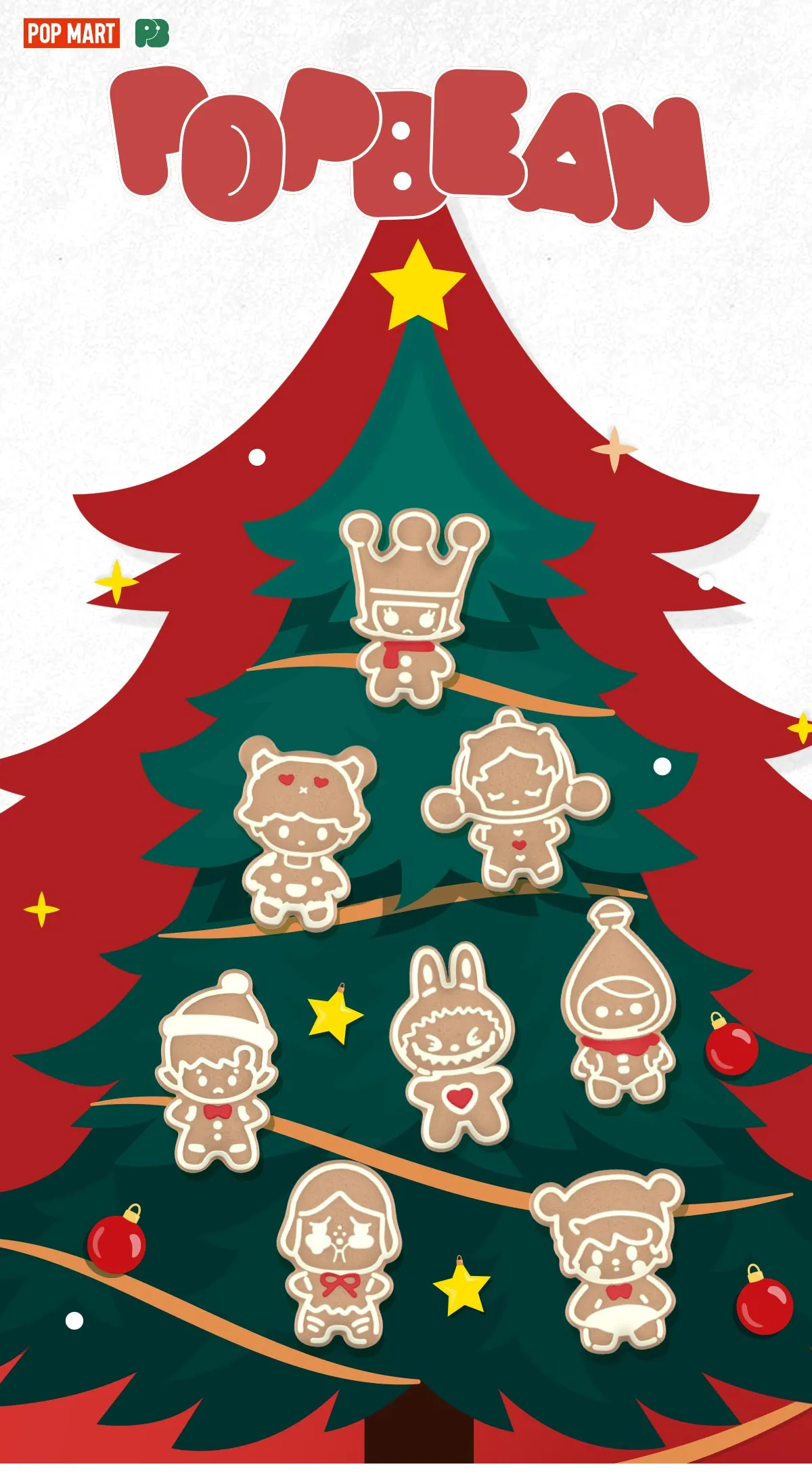 POP BEAN Gingerbread Man Set - POP MART (Thailand)