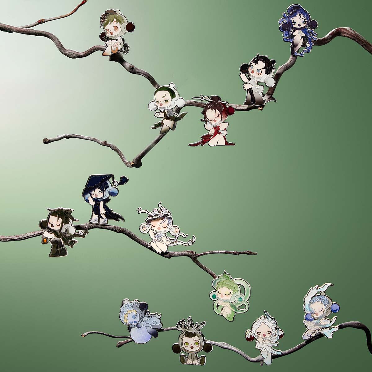 SKULLPANDA The Ink Plum Blossom Series-Badge Blind Box - POP MART ...