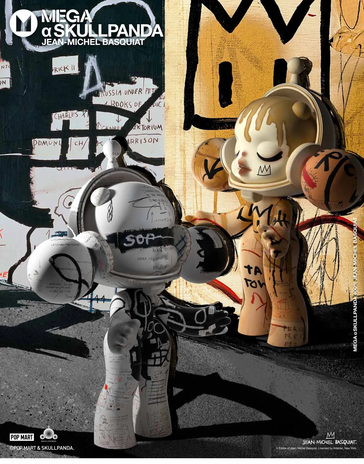 MEGA α SKULLPANDA 400% JEAN-MICHEL BASQUIAT - POP MART (Switzerland)