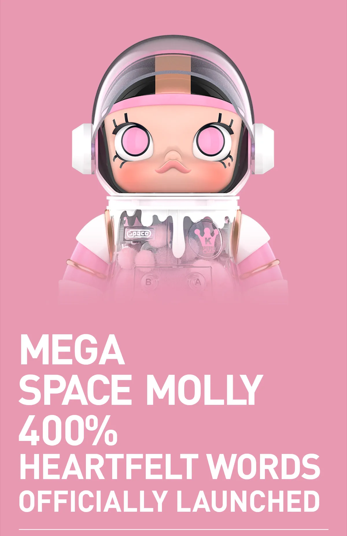 MEGA SPACE MOLLY 400% Heartfelt Words - POP MART (South Korea)
