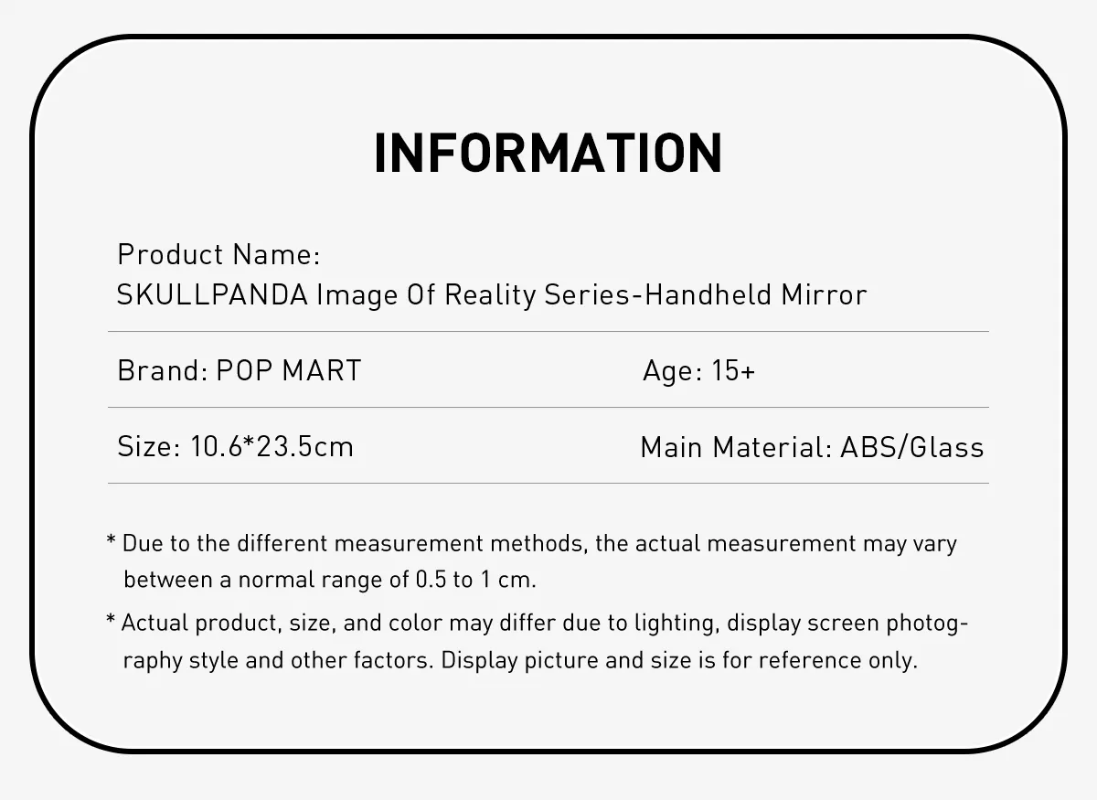 SKULLPANDA Image Of Reality Series-Handheld Mirror - POP MART (Sweden)