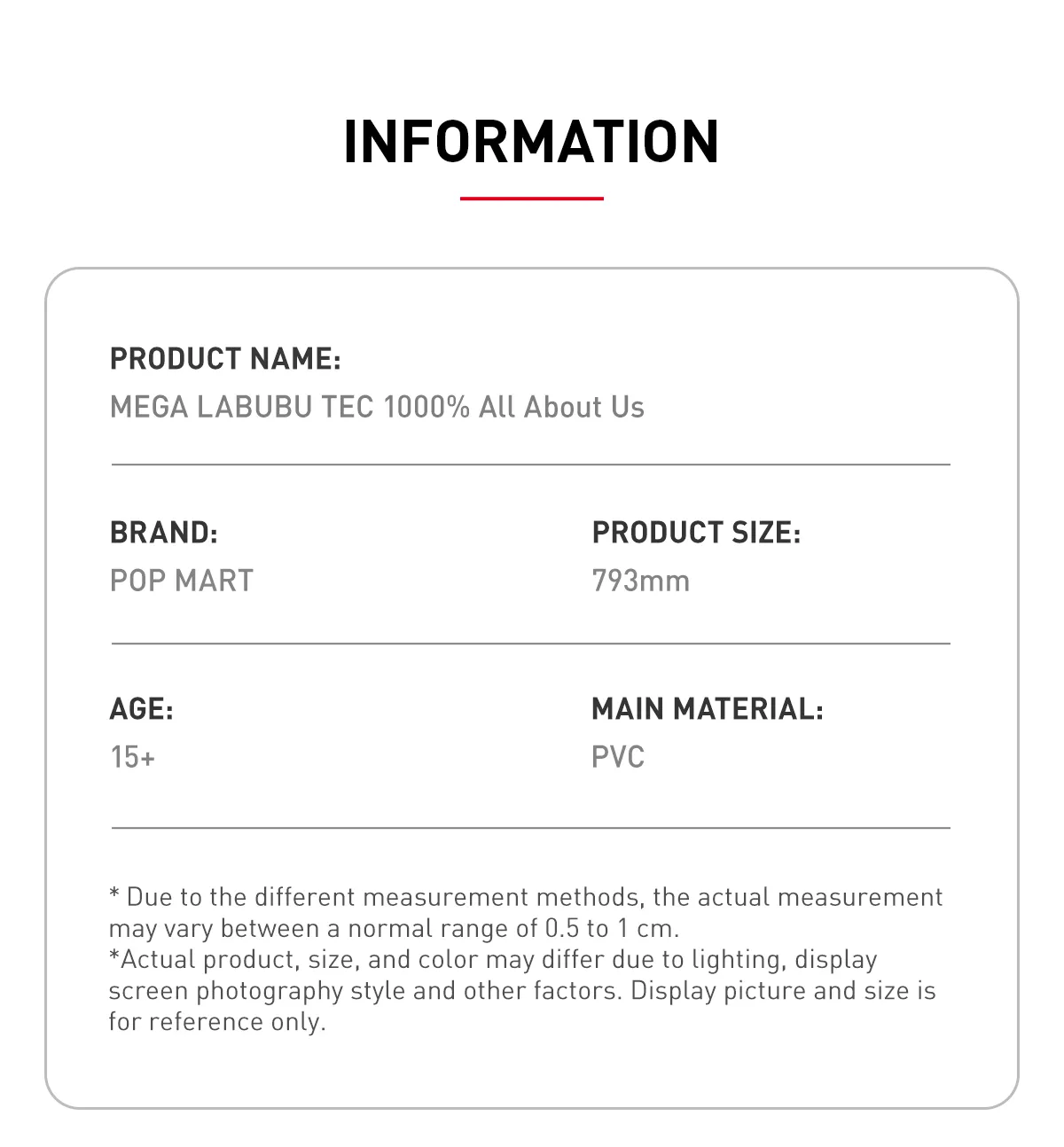 MEGA LABUBU TEC 1000% All About Us - POP MART (Singapore)