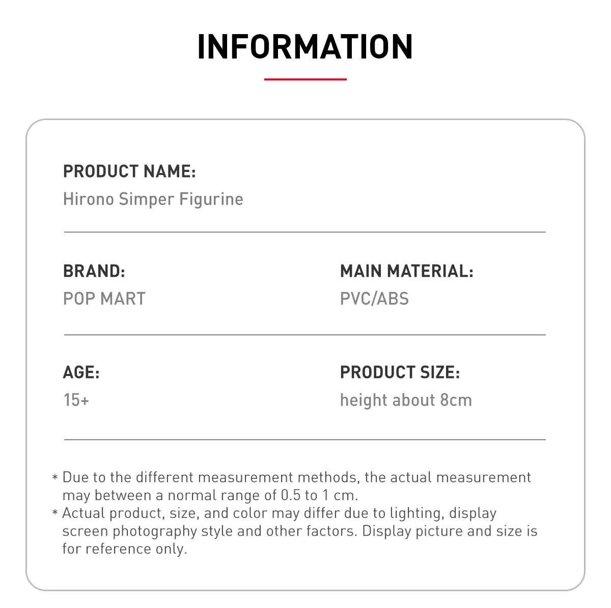 Hirono Simper Figure - POP MART (Singapore)