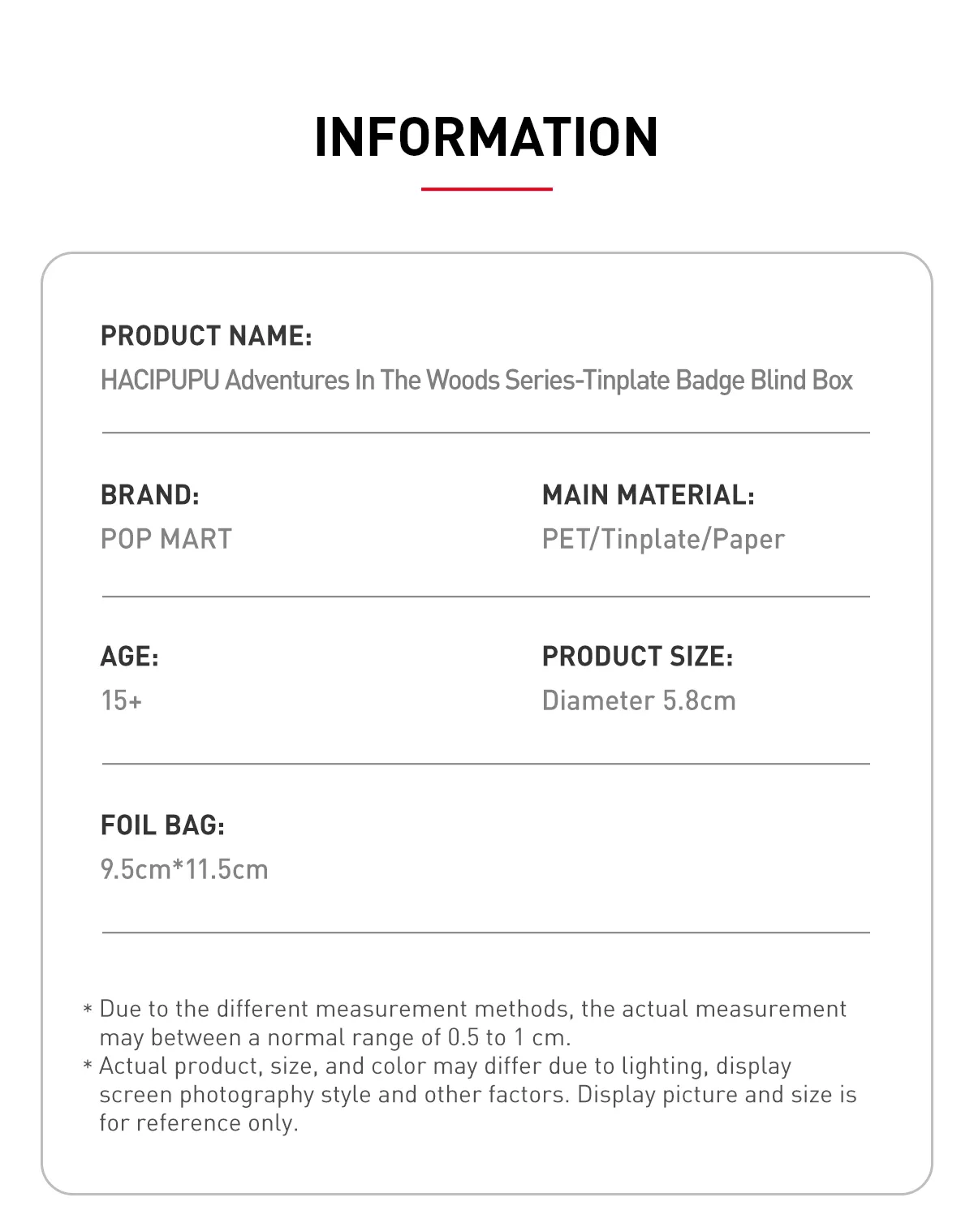 HACIPUPU Adventures In The Woods Series-Tinplate Badge Blind Box - POP ...