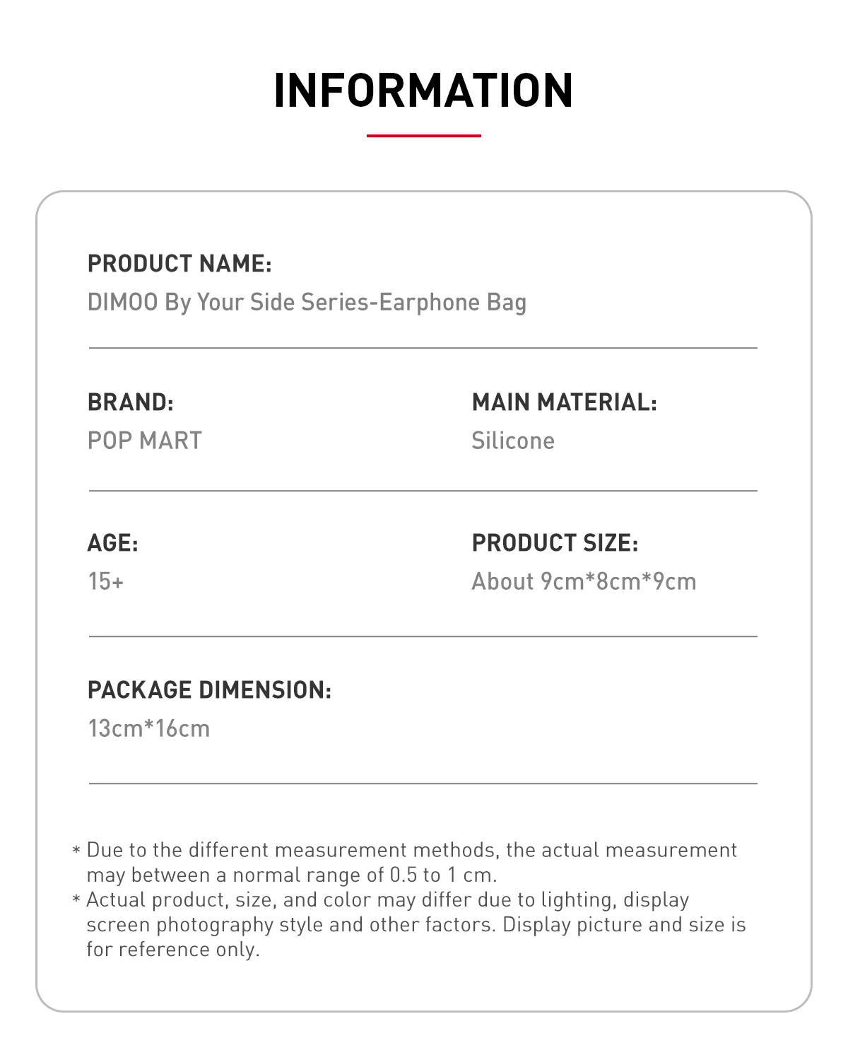 DIMOO By Your Side Series-Earphone Bag - POP MART (Japan)