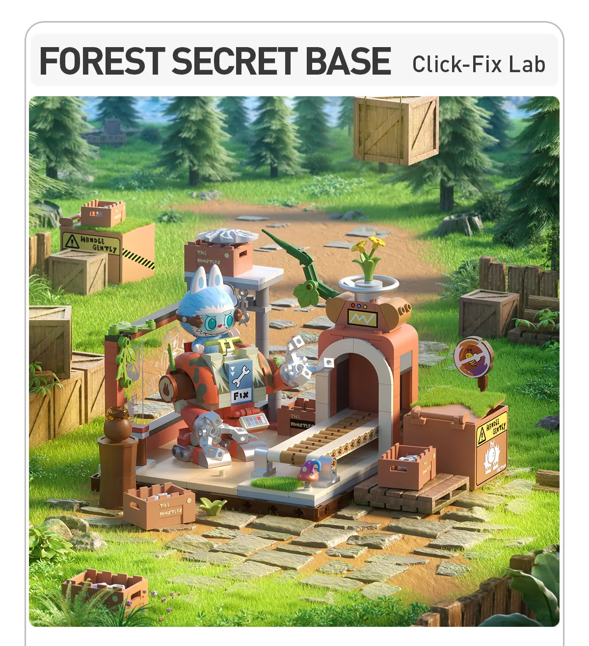 THE MONSTERS Forest Secret Base Series Blocks-Click-Fix Lab - POP MART ...
