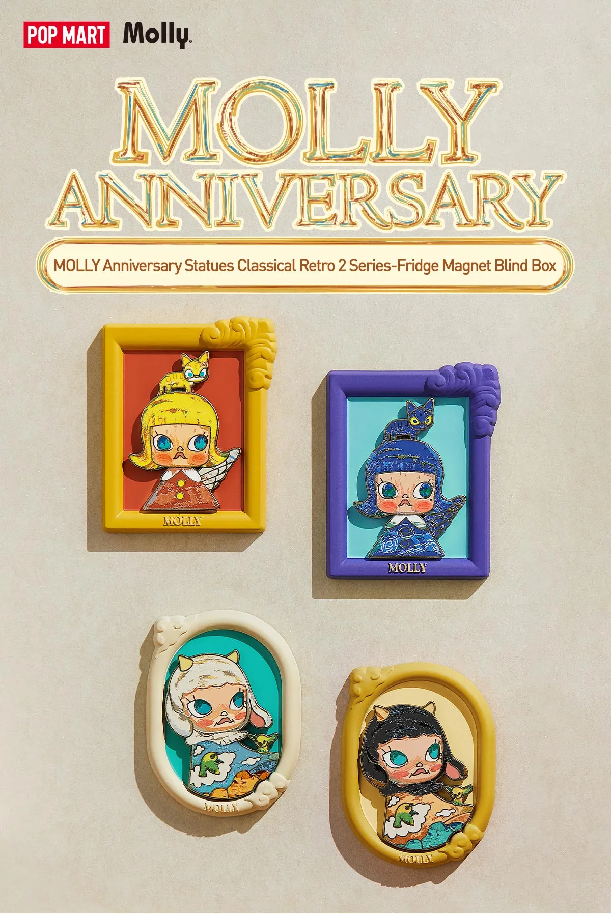 MOLLY Anniversary Statues Classical Retro 2 Series-Fridge Magnet Blind ...