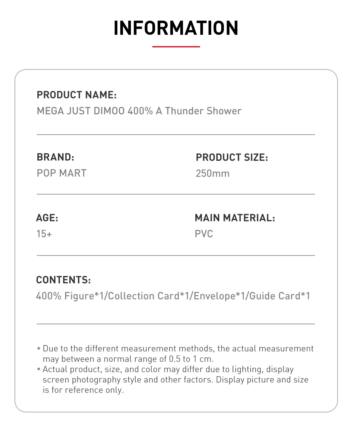 MEGA JUST DIMOO 400% A Thunder Shower - POP MART (Japan)