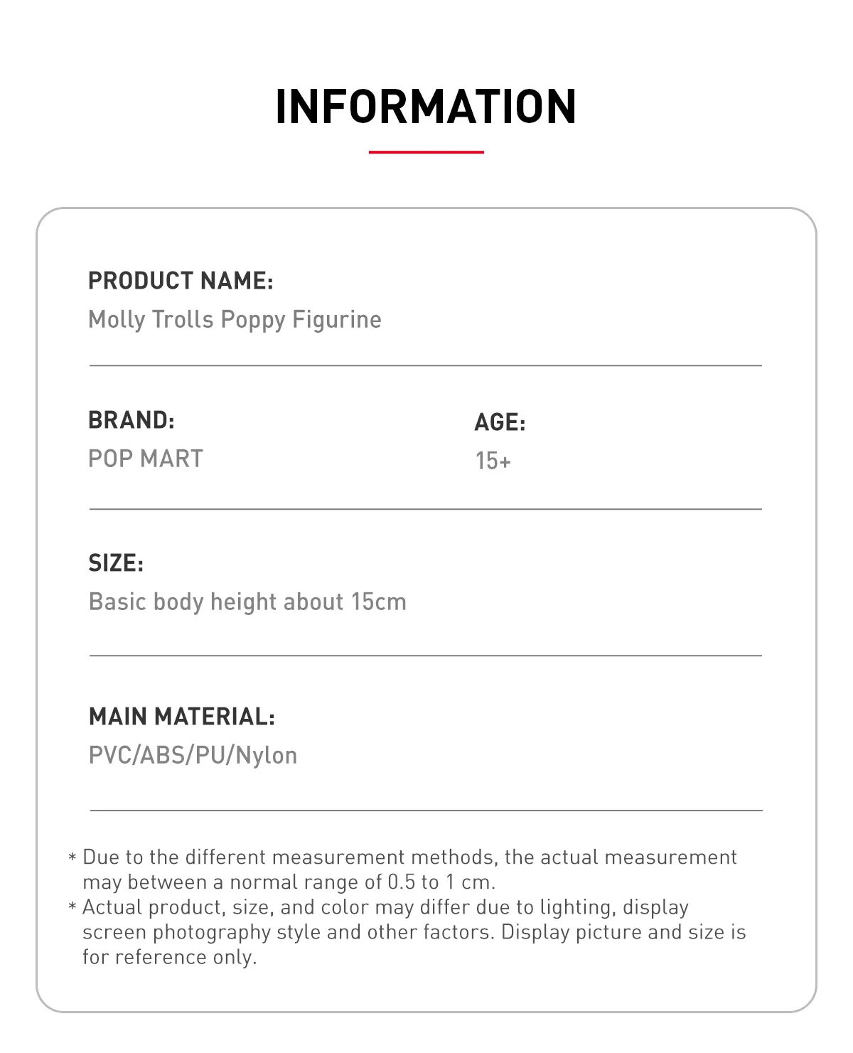 Molly Trolls Poppy Figurine - POP MART (Germany)