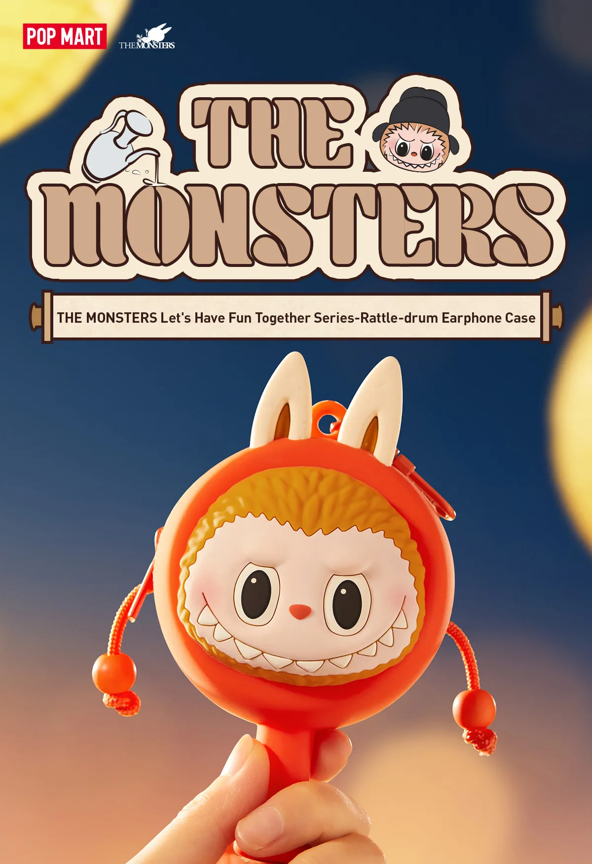 THE MONSTERS Let's Have Fun Together Series-Rattle-drum Earphone Case ...