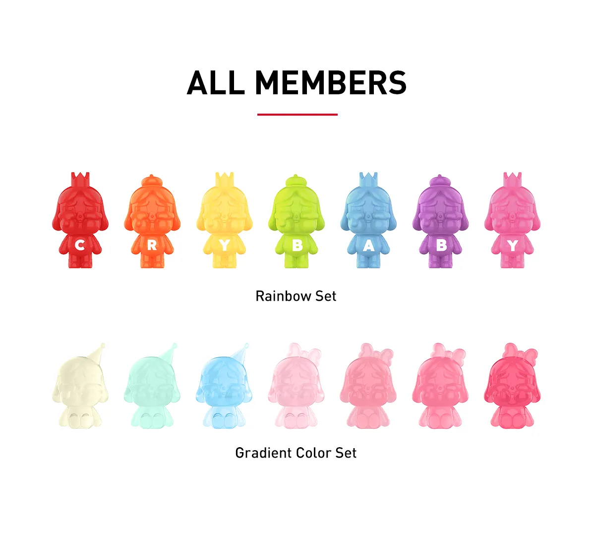 POP BEAN CRYBABY MINI FIGURE- Gradient Color Set - POP MART (France)