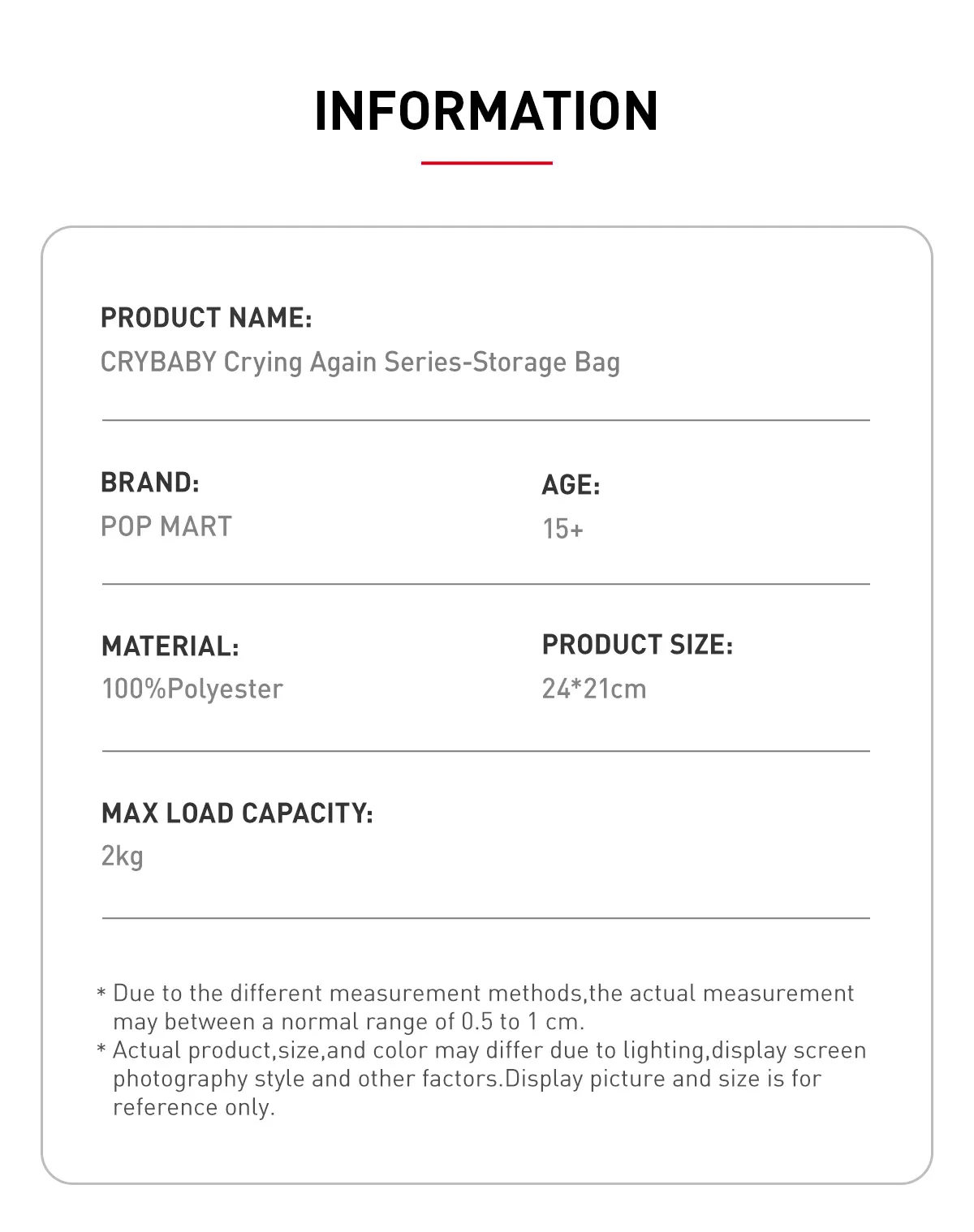 CRYBABY Crying Again Series-Storage Bag(Love Makes Us Cry) - POP MART ...