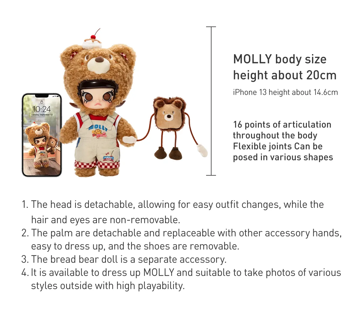 MOLLY Bear Bread 1/8 Action Figure - POP MART (South Korea)