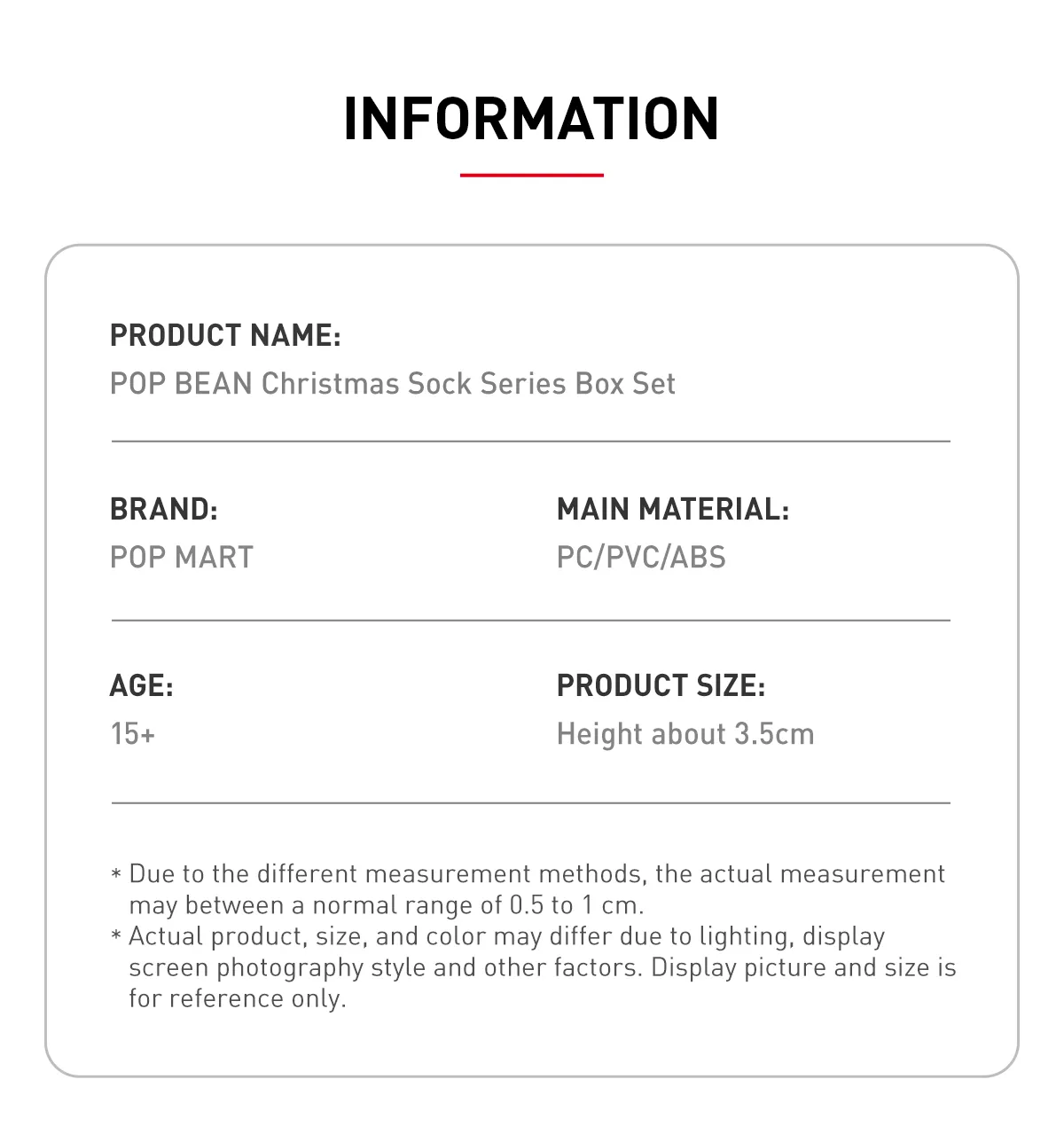 POP BEAN Christmas Sock Series Box Set - POP MART (Japan)