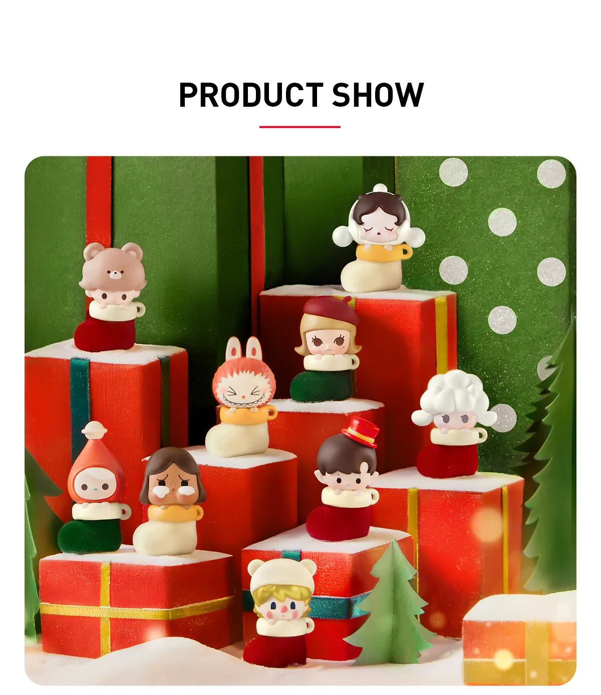POP BEAN Christmas Sock Series Box Set - POP MART (Japan)