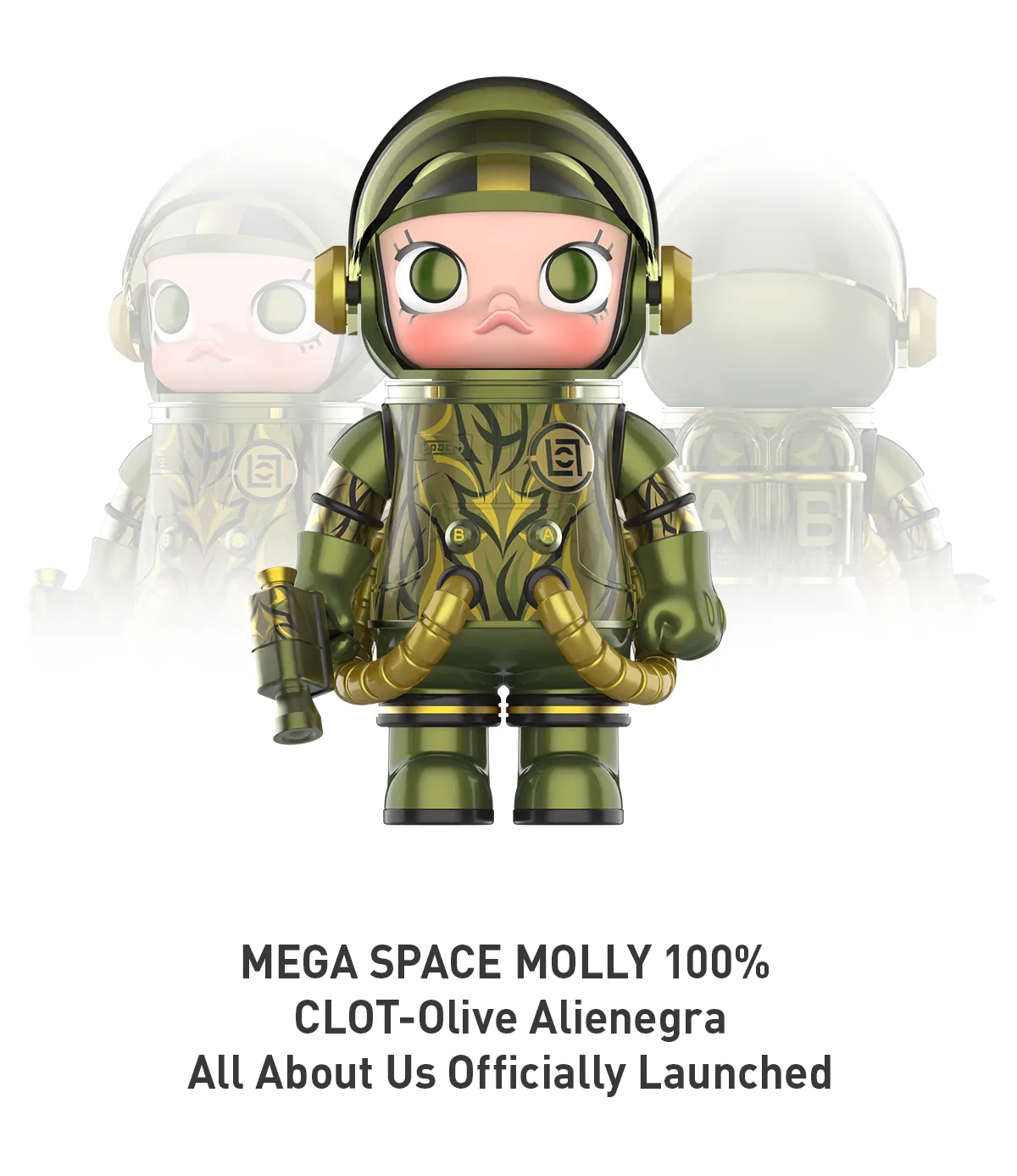 MEGA SPACE MOLLY 100% CLOT-Olive Alienegra - POP MART (France)