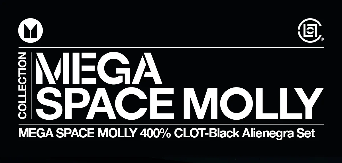 MEGA SPACE MOLLY 400% CLOT-Black Alienegra Set - POP MART (South Korea)
