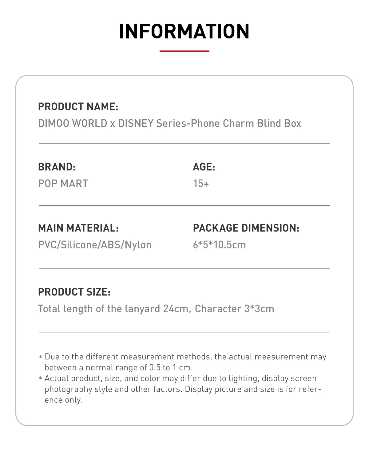 DIMOO WORLD × DISNEY Series-Mobile Phone Lanyard Blind Box - POP MART ...