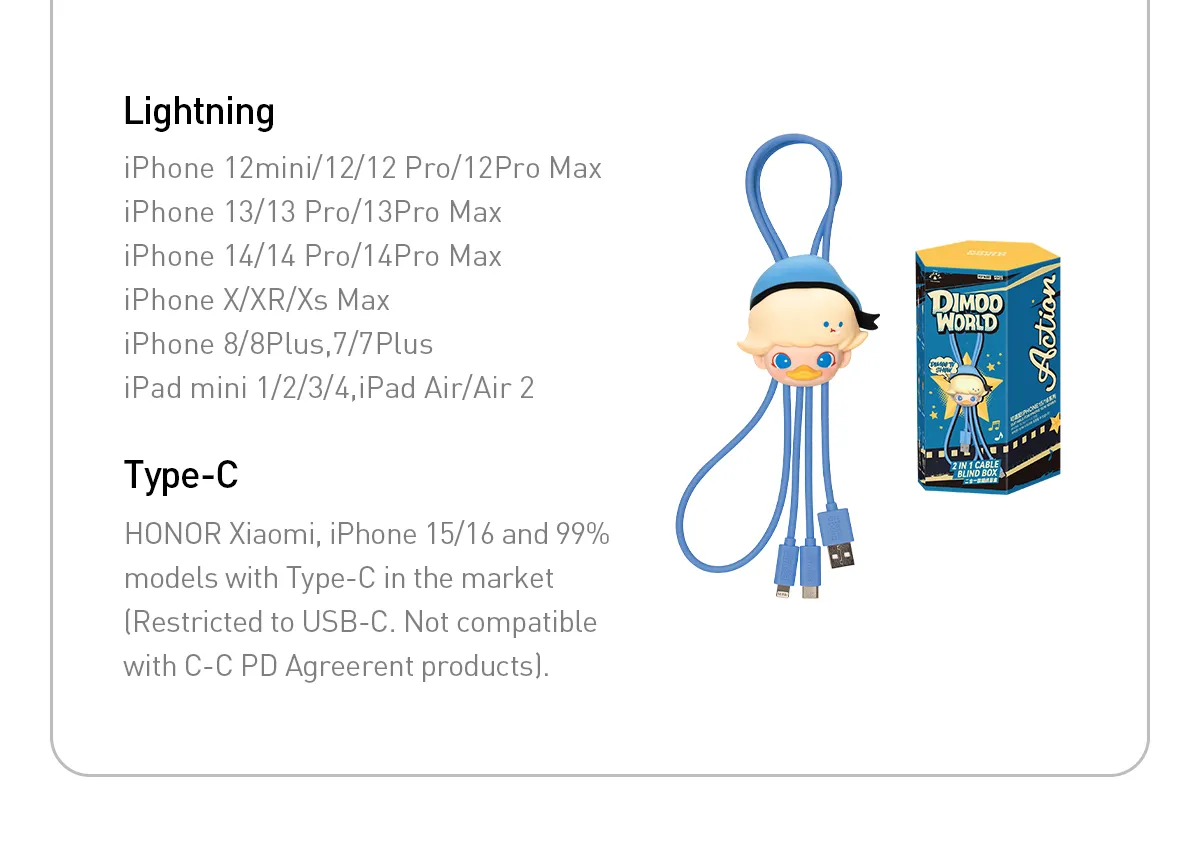 DIMOO WORLD × DISNEY Series-2 in 1 Cable Blind Box - POP MART (Japan)