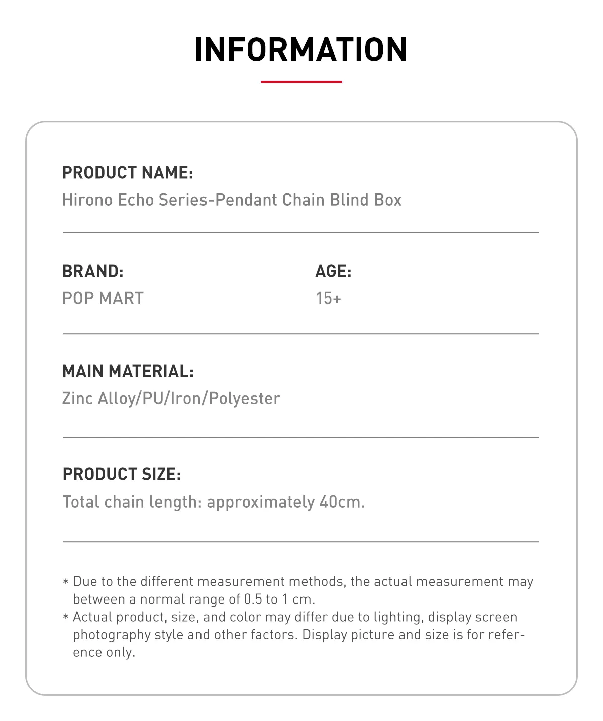 Hirono Echo Series - Pendant Chain Blind Box - POP MART (South Korea)