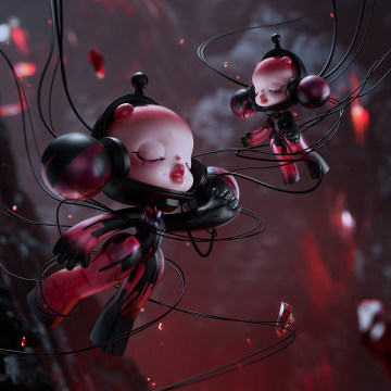 MEGA α SKULLPANDA 1000% Red Crystal - POP MART (Japan)