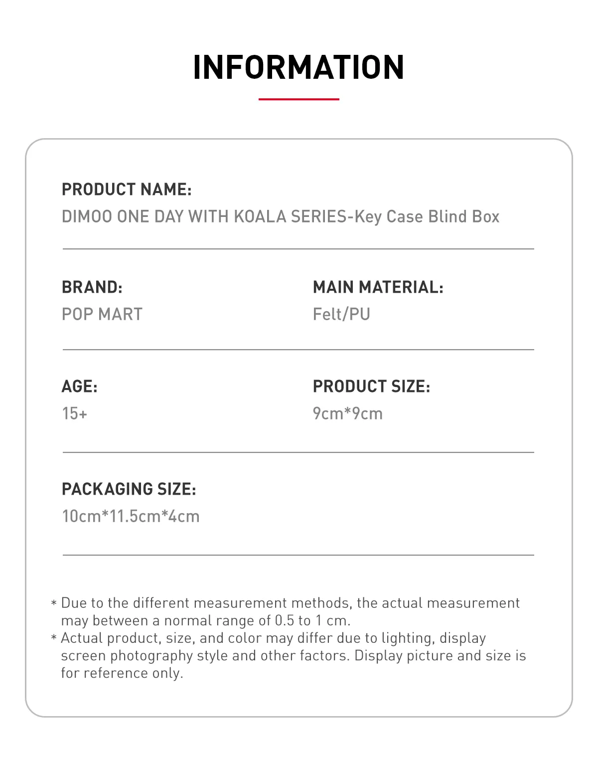 DIMOO ONE DAY WITH KOALA SERIES-Key Case Blind Box - POP MART (Spain)