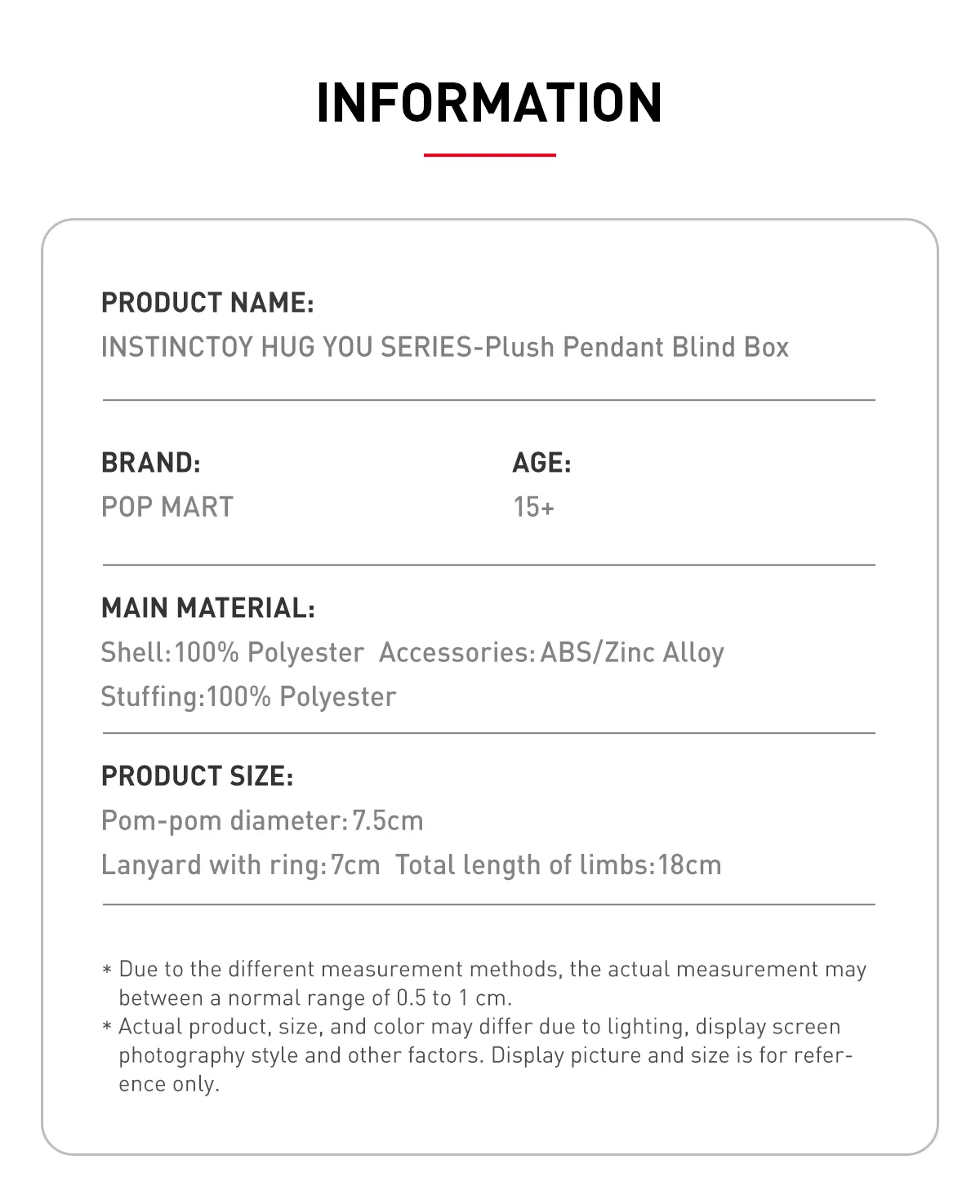 POP NOW:INSTINCTOY HUG YOU SERIES-Plush Pendant Blind Box - POP MART ...