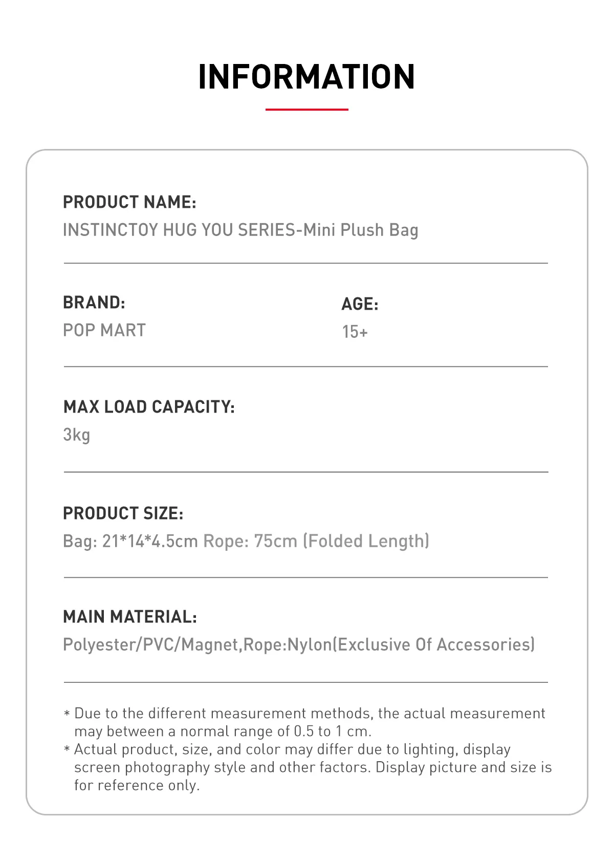 INSTINCTOY HUG YOU SERIES-Mini Plush Bag - POP MART (Australia)