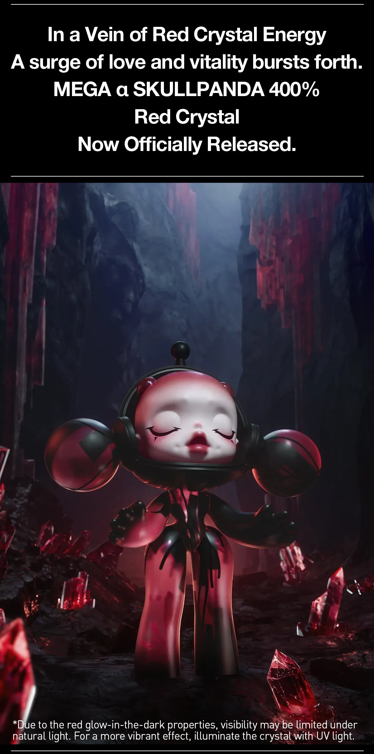 MEGA α SKULLPANDA 400% RED CRYSTAL - POP MART (Japan)