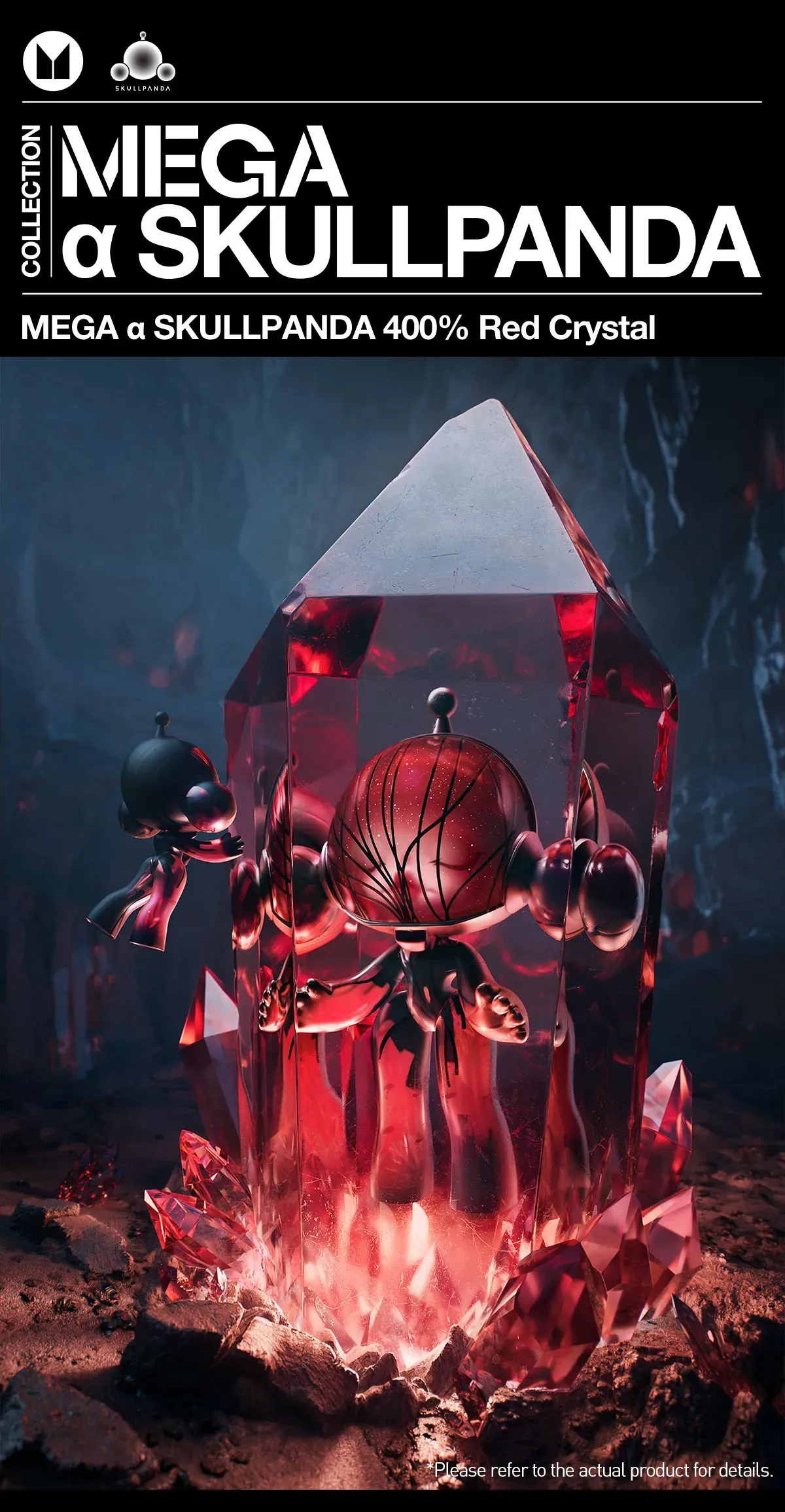 MEGA α SKULLPANDA 400% RED CRYSTAL - POP MART (Vietnam)