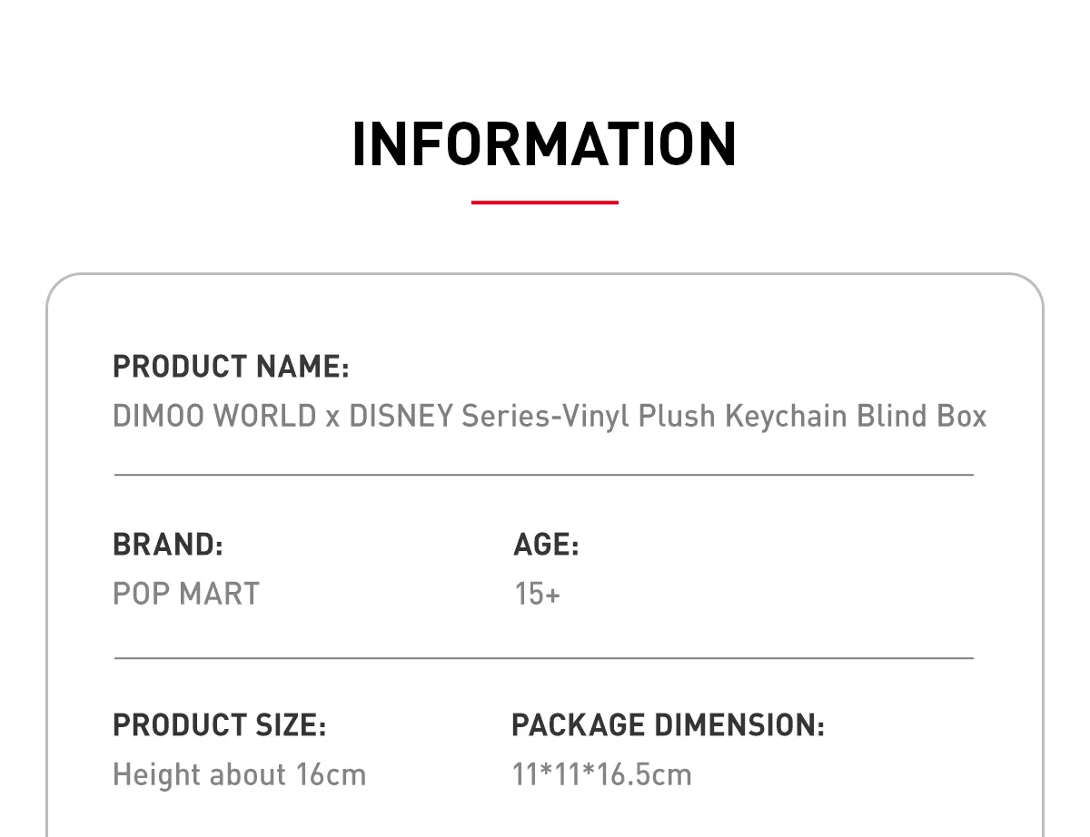 DIMOO WORLD × DISNEY Series-Vinyl Plush Keychain Blind Box - POP MART ...