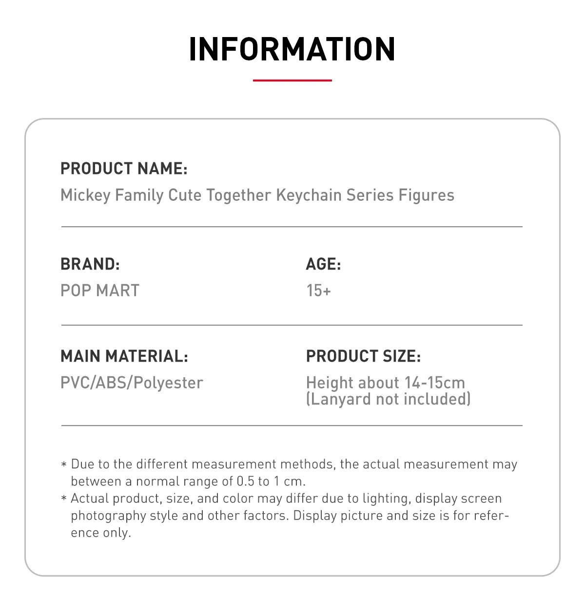 Mickey Family Cute Together Keychain Series Figures - POP MART (France)