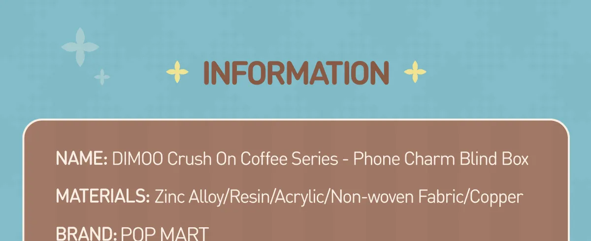 DIMOO Crush on Coffee Series-Phone Charm Blind Box - POP MART (South Korea)