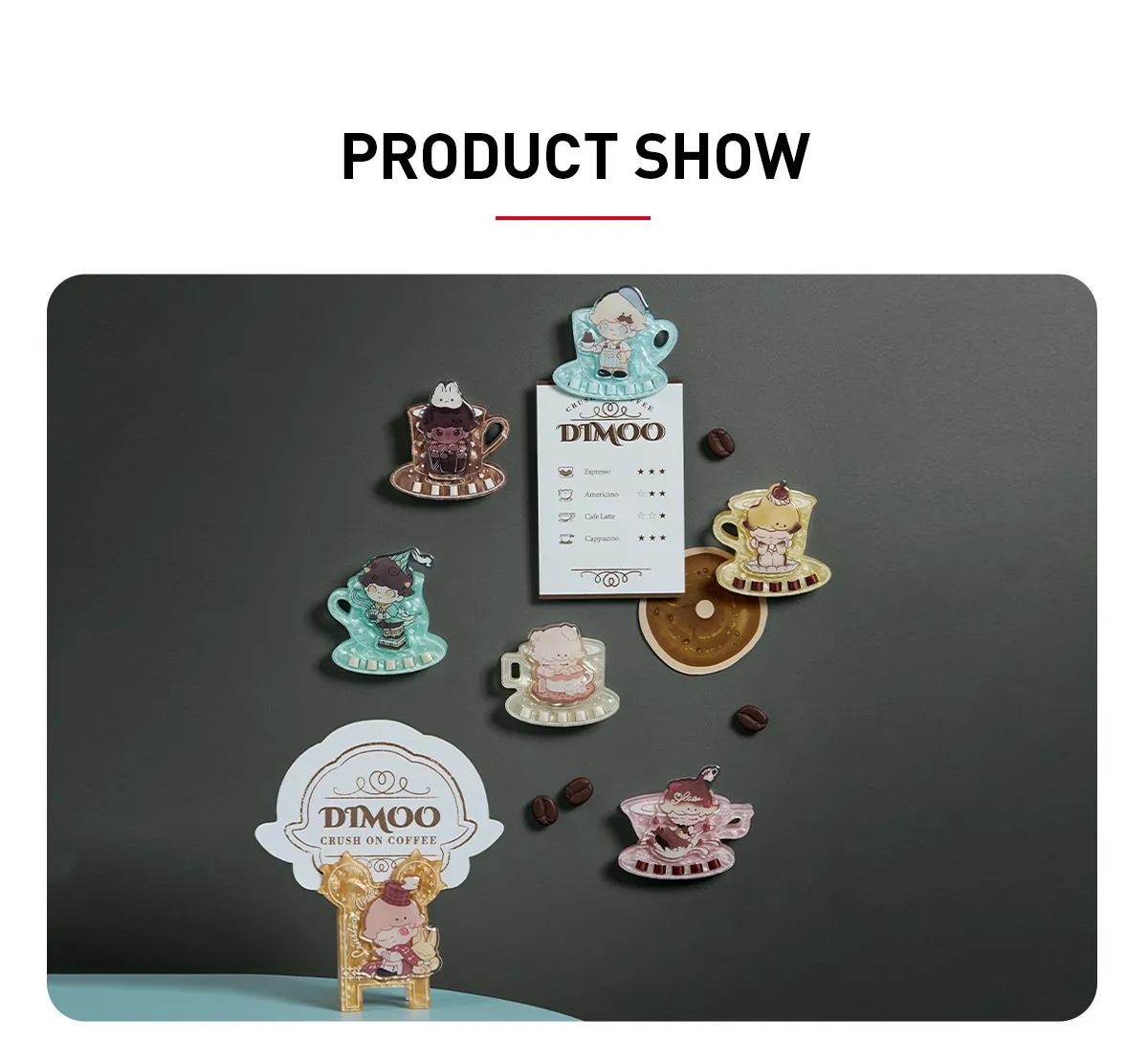 DIMOO Crush On Coffee Series-Acrylic Fridge Magnet Clip Blind Box - POP ...