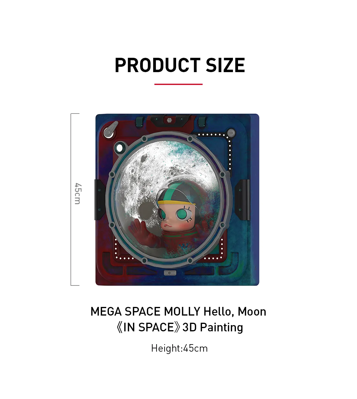 MEGA SPACE MOLLY Hello,Moon《IN SPACE》3D Painting - POP MART (South Korea)
