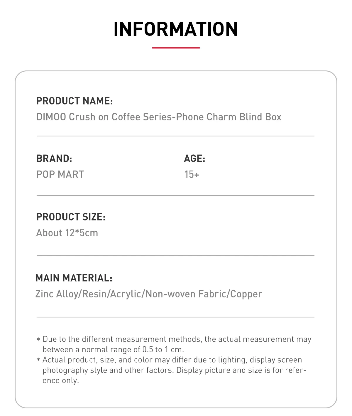 DIMOO Crush on Coffee Series-Phone Charm Blind Box - POP MART (South Korea)