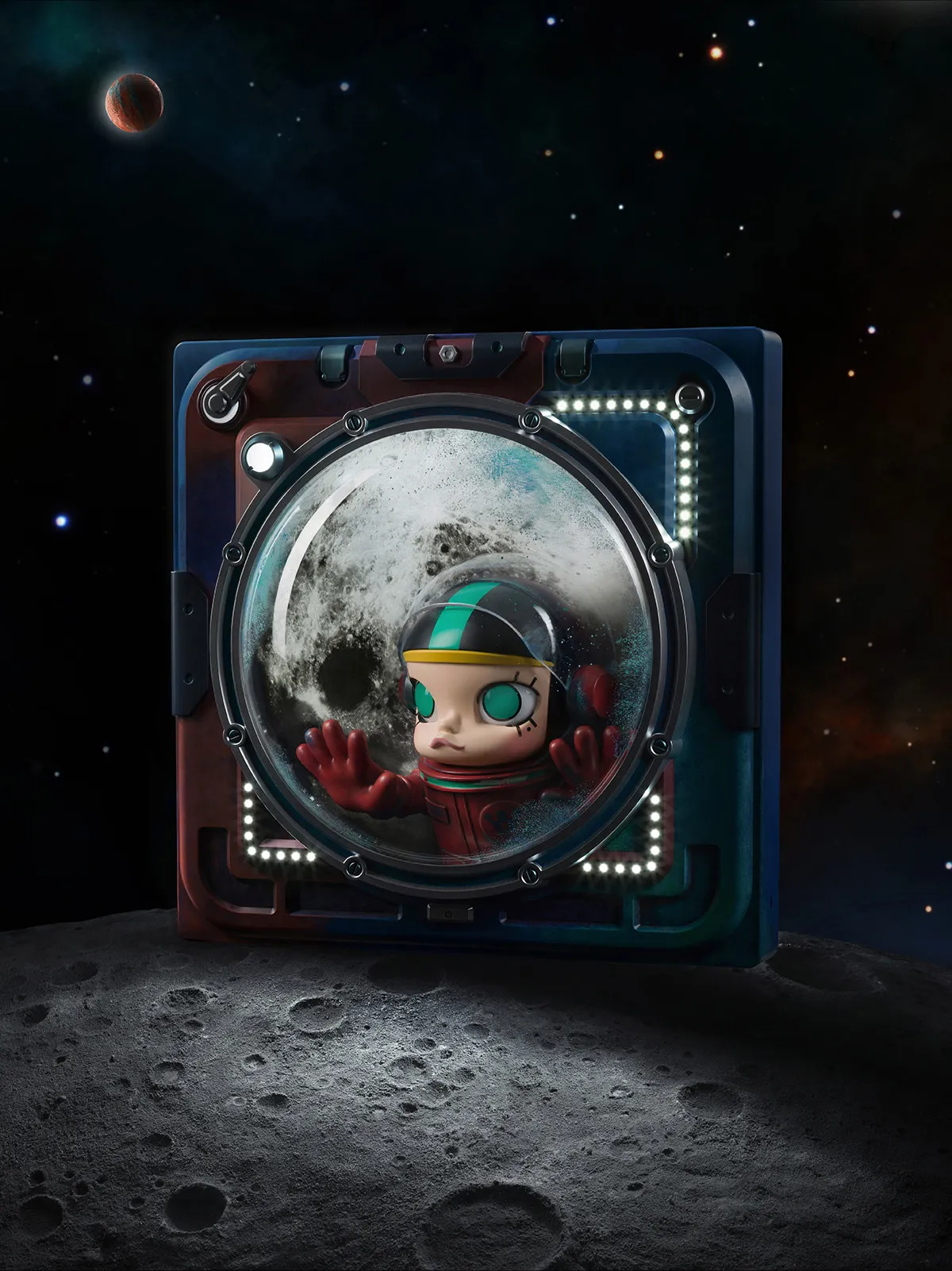 MEGA SPACE MOLLY Hello,Moon《IN SPACE》3D Painting - POP MART (Ireland)