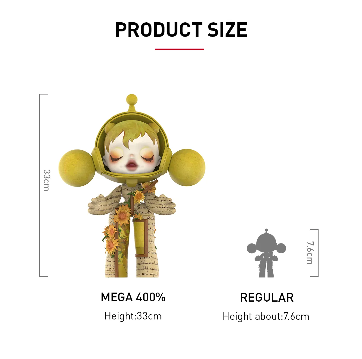 MEGA α SKULLPANDA 400% Van Gogh Museum Sunflowers - POP MART (South Korea)