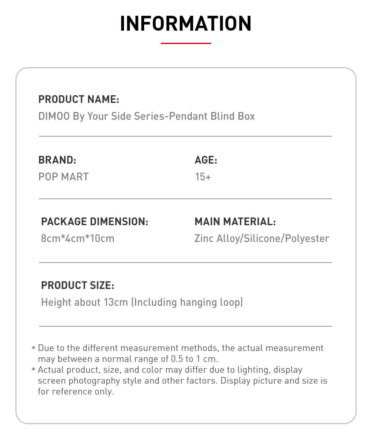 DIMOO By Your Side Series-Pendant Blind Box - POP MART (Switzerland)