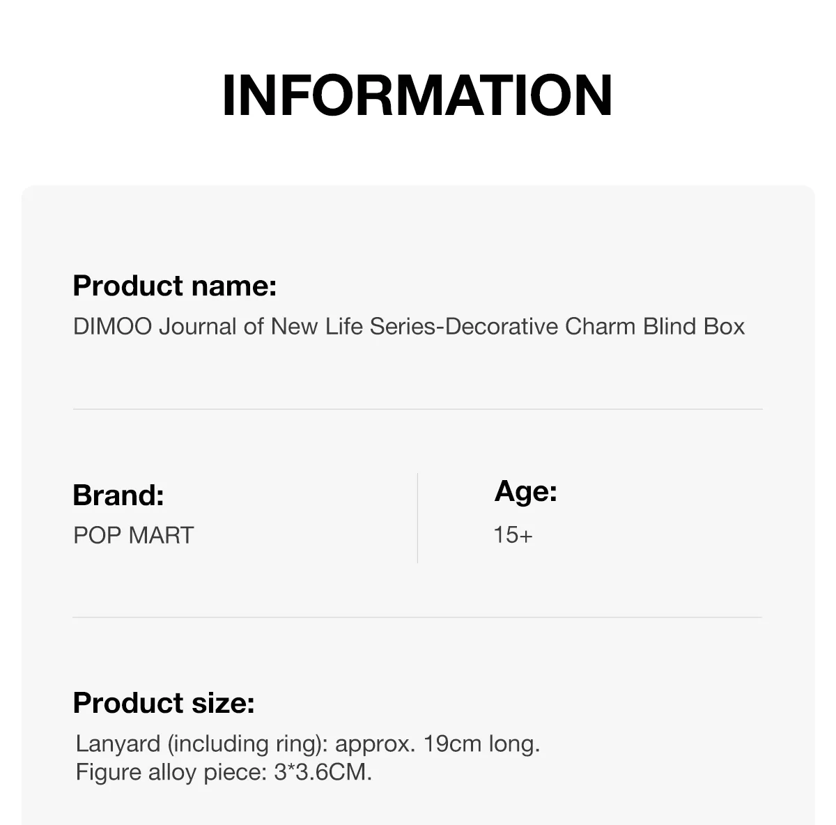 DIMOO Journal of New Life Series-Decorative Charm Blind Box - POP MART ...