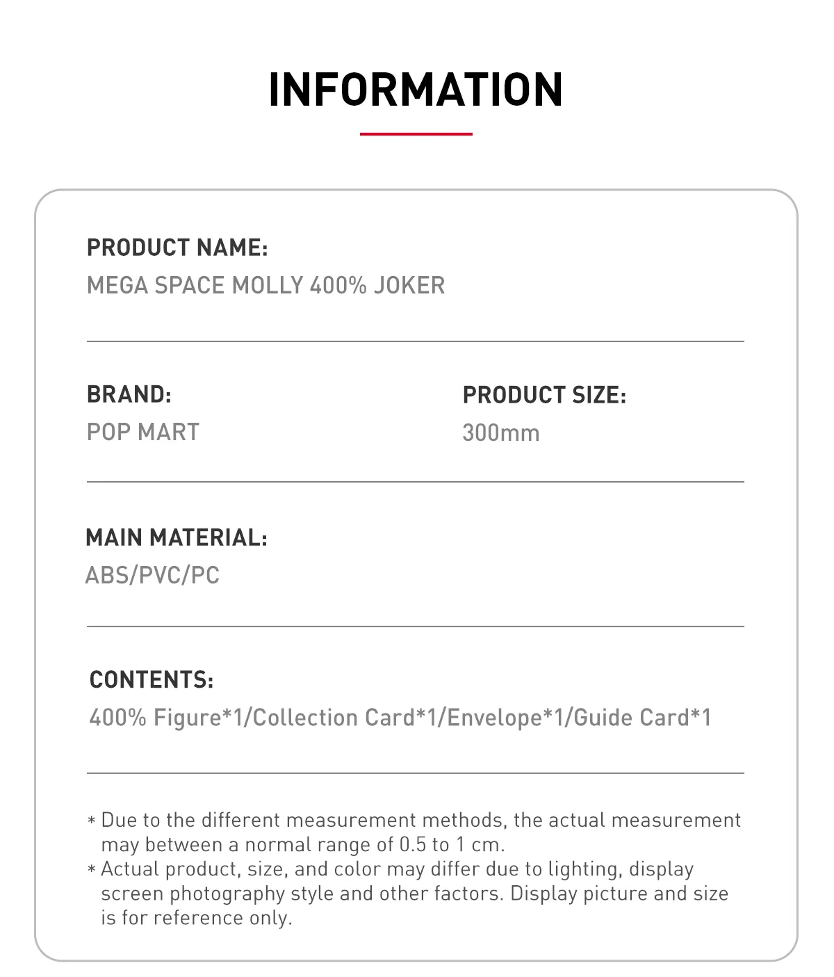 MEGA SPACE MOLLY 400% JOKER - POP MART (Italy)