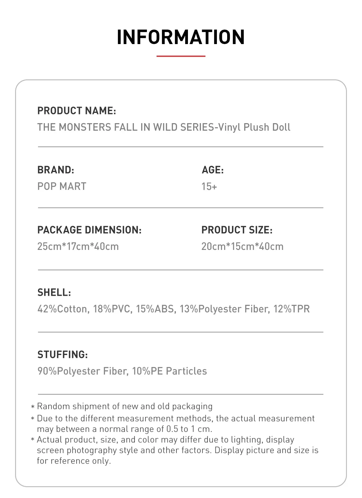 THE MONSTERS FALL IN WILD SERIES-Vinyl Plush Doll - POP MART (New Zealand)