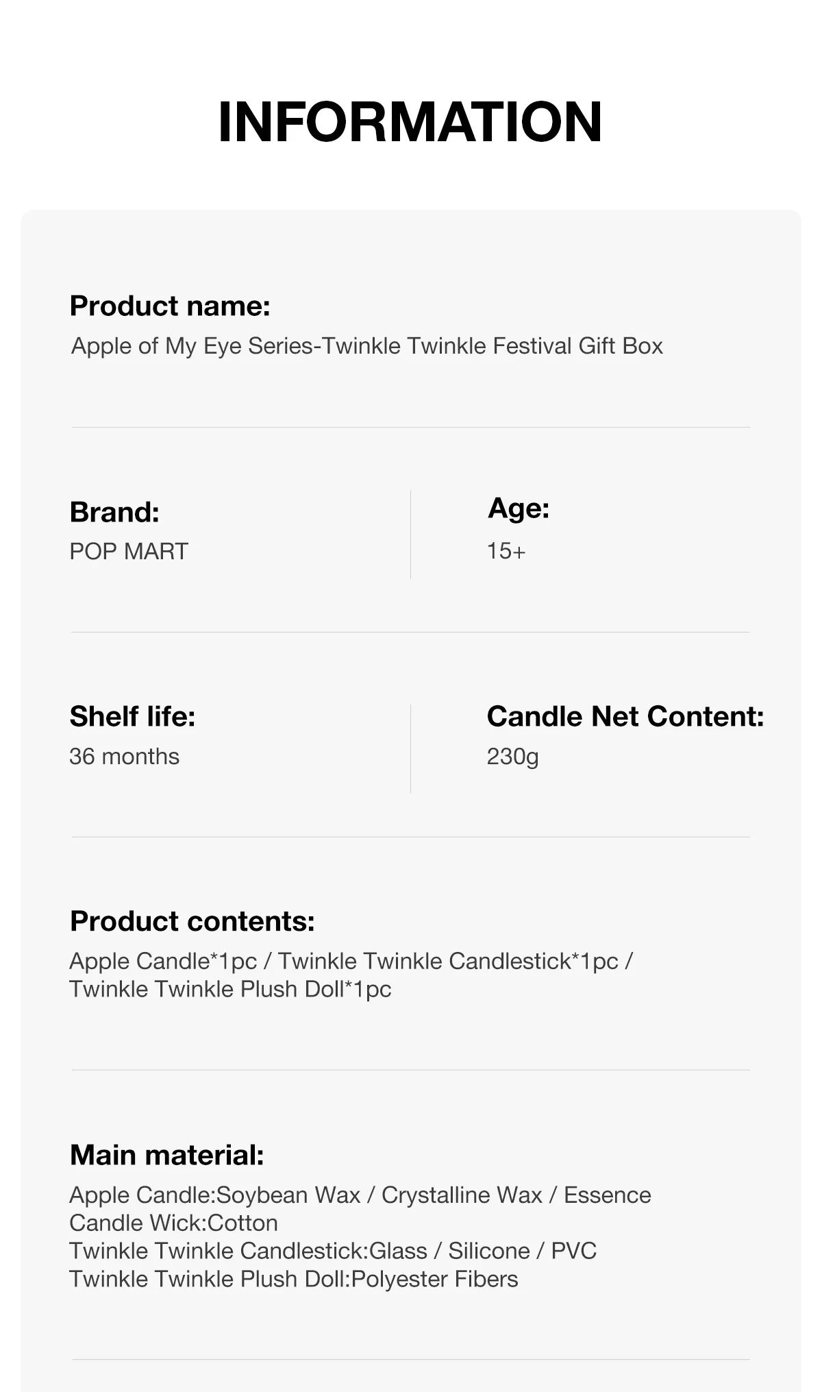 Apple of My Eye Series-Twinkle Twinkle Festival Gift Box - POP MART ...