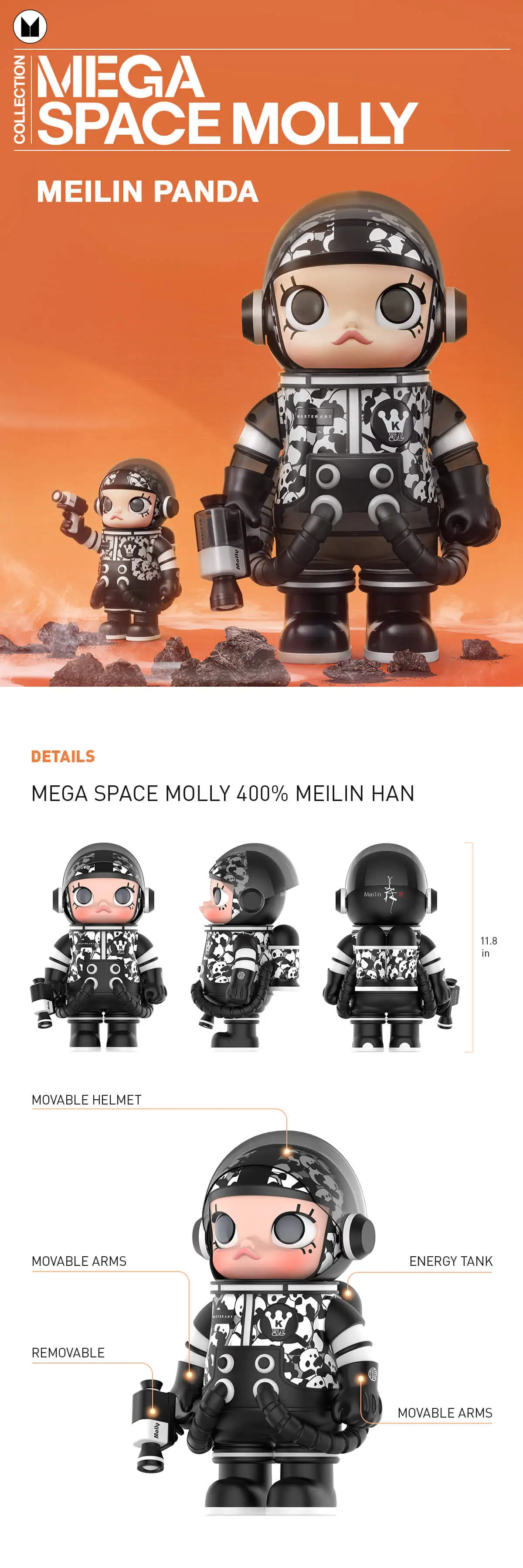 MEGA SPACE MOLLY 1000% ME IL IN PANDA - POP MART (South Korea)
